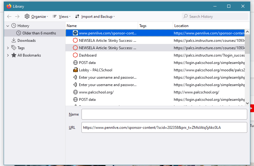 Taking a Screenshot of Browser History – PALCS HelpDesk