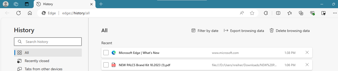 Taking a Screenshot of Browser History – PALCS HelpDesk