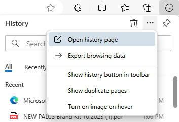 Taking a Screenshot of Browser History – PALCS HelpDesk